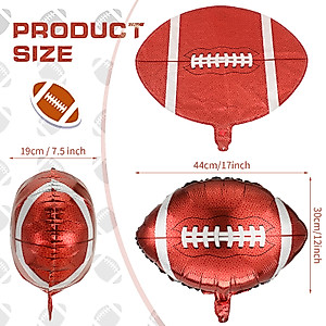 20 Pcs Football Balloons Foil Field Football Party Decorations Aluminum Foil Football Shaped Sports Balloons for Sport Themed Birthday Party Decor (22 Inch)