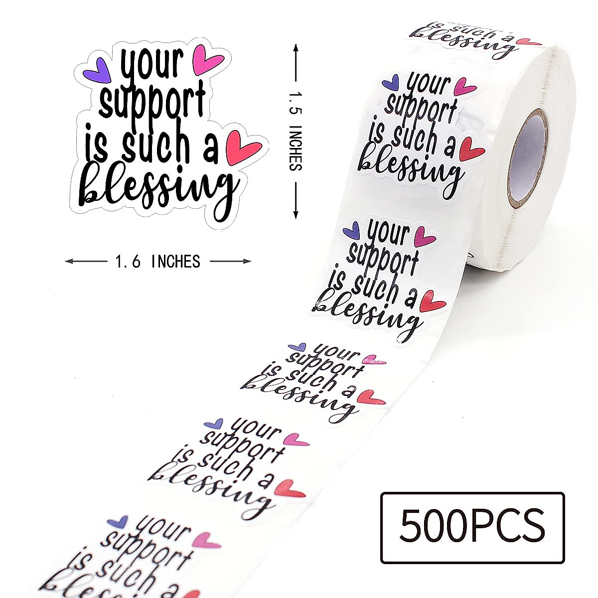 Littlefa Your Support is Such a Blessing Stickers,Thank You for Your Order Stickers Stickers,Thank You Stickers,Thank You for Your Support Stickers for Business Packaging 500 PCS