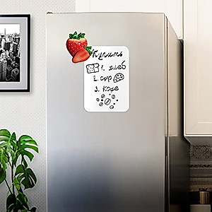 Fruit Vegetable Refrigerator Magnet - 1 Set Resin 3D Fridge for Refrigerator Cute Decor for Home Kitchen Office Whiteboard (Strawberry Refrigerator Magnet)