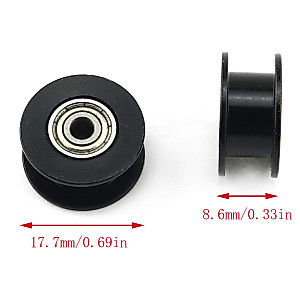 E-outstanding 2pcs Black 20T 20Teeth 3mm Inner Bore Idler Timing Pulley with Bearing 2GT Aluminium Alloy H Type GT2 Synchronous Wheel Without Teeth for 6mm Width Belt 3D Printer CNC Mechanical Drive