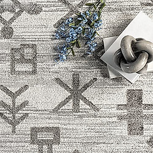 nuLOOM Rhonda Machine Washable Global Inspired Moroccan Area Rug, 3' 3" x 5', Grey