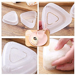 JINYONGXING Triangle Sushi Mold Onigiri Maker Bento Press Mold Diy Tool Triangle Rice Ball Sushi Make MoldKitchen Accessories(6 Pcs)