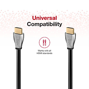 Rocketfish 4K UltraHD/HDR in-Wall Rated HDMI Cable - HDMI Cable Supports 4k Ultra HD & Dolby Atmos - Premium Cable for HDR & Quality Audio - Premium & Durable Black HDMI Cable - 1.5'