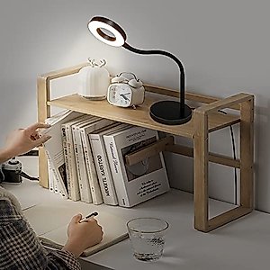 KAWOTI LED Desk Lamp USB Desk Light with 3 Lighting Modes Dimmable 10 Brightness Levels and Rotatable Phone Holder 360 ° Flexible Gooseneck for Bed Reading Work Study