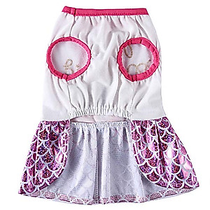 MSNFOASM Pet Clothes Dog Cat Tutu Dress Skirt for Dog Girl Boy Xmas Pet Costumes for Christmas Thanksgiving Holiday(Pink Mermaid,M)