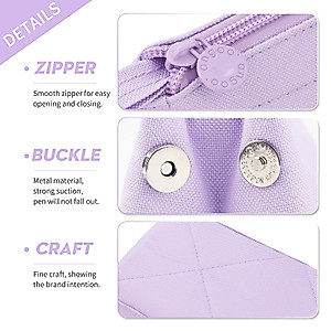 ANGOOBABY Large Capacity Pencil Case Durable Pen Pouch Portable Pencil Bag with Handle for School Teen Girl Boy Men Women Adults Purple