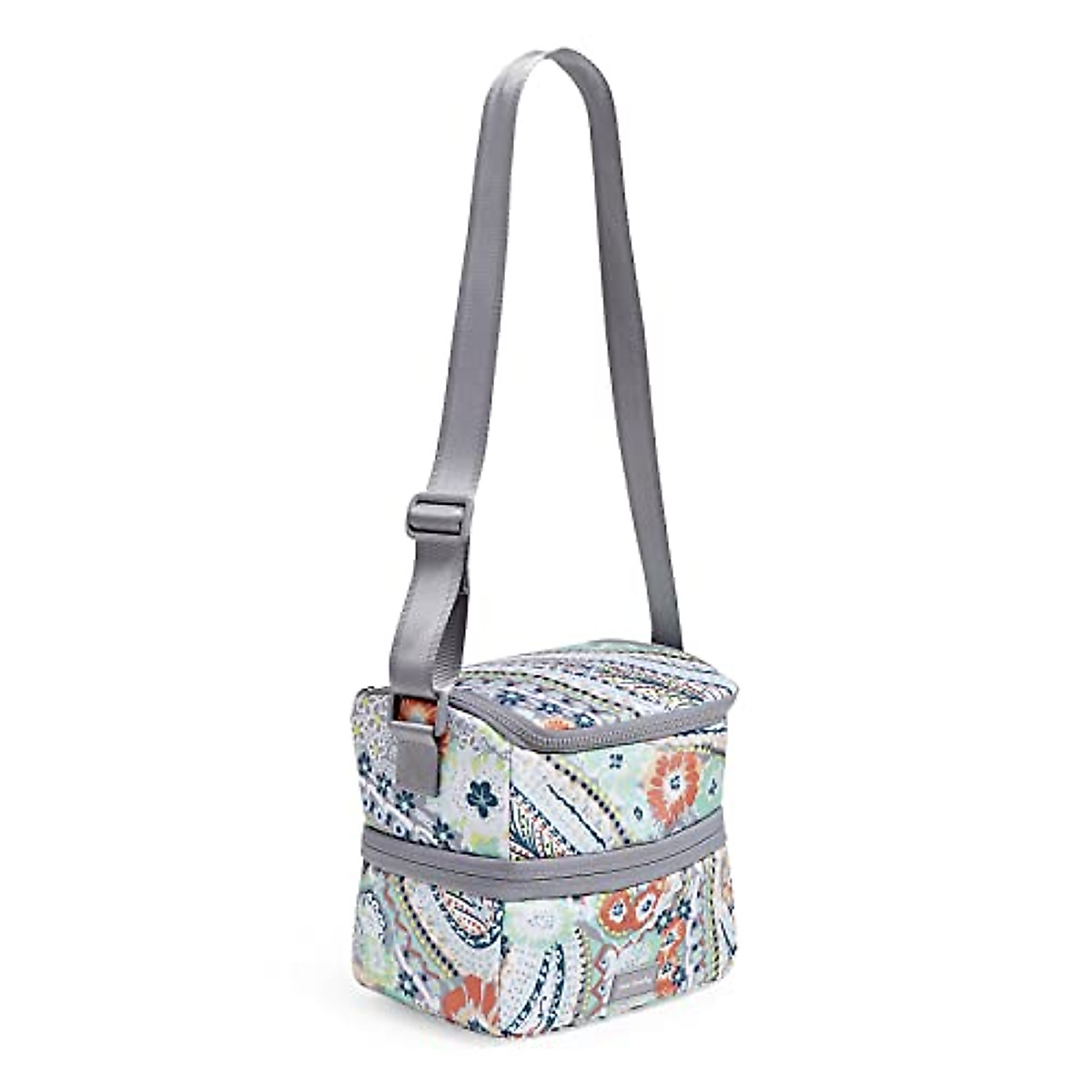 Vera Bradley Women's Recycled Lighten Up Reactive Expandable Lunch Cooler Lunch Bag, Citrus Paisley, One Size