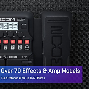 Zoom G1X FOUR Guitar Multi-Effects Processor with Expression Pedal, With 70+ Built-in Effects, Amp Modeling, Looper, Rhythm Section, Tuner, Battery Powered