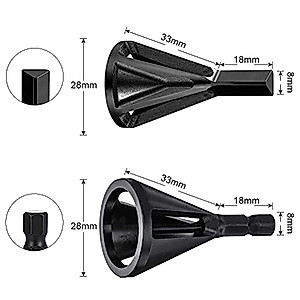 Odowalker 4 Pcs HSS Deburring External Chamfer Tool,CR12MOV Steel Hex &Triangle Shank Burr Remover for Drill Bit Fits for Bolts 4mm-19mm