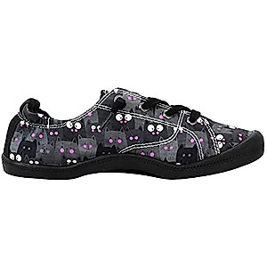 Skechers BOBS Women's Beach Bingo-Kitty Pack Sneaker, Black/Black, 8.5 M US