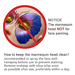 EMEDA Lash Mannequin Head Pratice Kit with 25 Pairs Pratice Strip Lashes for Training Eyelash Extensions Eyelash Mannequin Head Set with 20PCS Gift