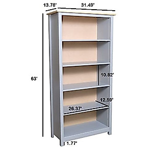 Solid Pine Wood Bookcase Shelf (White) (BC003)