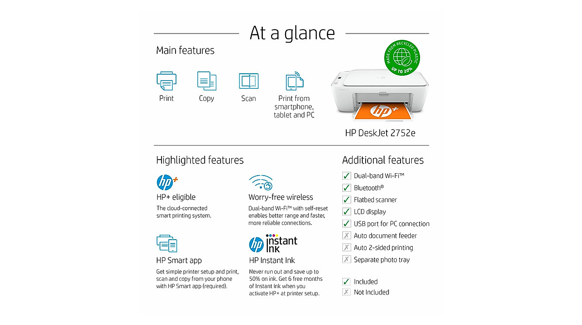 HP DeskJet 2742e All-in-One Printer - Wireless & Fast