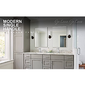 Chrome Bathroom Faucet Single Hole, Lava Odoro Modern Bathroom Sink Faucet Single Handle Vanity Faucet with Pop up Drain Assembly, Deck Plate Included, BF307-C