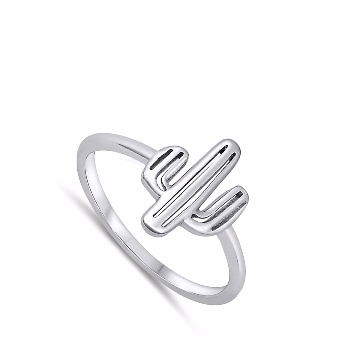 Cute Southwestern Boho Cactus Plant Ring New 925 Sterling Silver Band Size 9