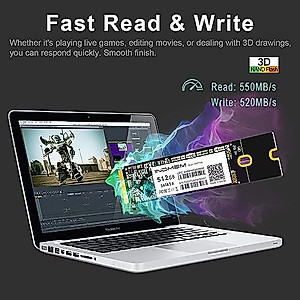 Realohas AHCI SATA SSD 512GB 3D TLC Flash Drive Upgrade for MacBook Air Mid 2012 A1465 (EMC 2558), A1466 (EMC 2559)
