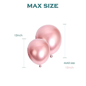 60pack Rose gold balloons,rose gold party decorations, Confetti Balloons, 12 inch Birthday Balloons with 66 Feet Rose Gold Ribbon for Party Wedding Bridal Shower balloons