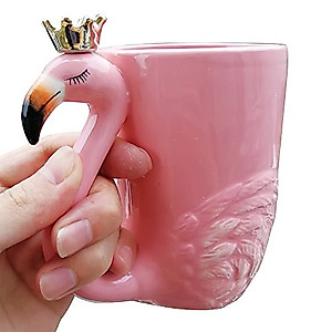 16 oz Cute Pink Coffee Mug Ceramic Cup Flamingo Gift Mug for Women Grandma Mom Mug Christmas Funny Coffee Cup Animal Mug Pink Christmas Mug Decor Wedding Mugs