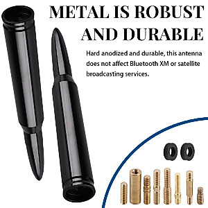 zipelo Short Antenna, 5.5 Inch Car Antenna Heavy Duty Replacement, Universal Car Accessories Exterior, Auto Radio AM/FM Reception Retractable Antenna Compatible with Most Trucks, Pickup, SUV