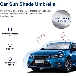 helloleiboo Car Windshield Sun Shade UV Rays and Heat Sun Visor Protector Foldable Reflector Umbrella brella Shield