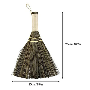 Mini Straw Broom, Straw Braided Small Broom Little Broom, Whisk Sweeping Hand Handle Broom, Soft Handmade Broom, Household Hand Brooms Supplies for Dustpan Indoor-Outdoor
