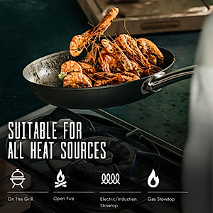 Skottsberg Carbon Steel Frying Pan, Pre-Seasoned (11" Wide) – Natural Non-Stick Layer, Suitable for All Heatsources, Safe with Metal Utensils