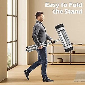 Outdoor Heaters for Patio, Infrared Electric Heater with Tripod & Remote &24H Timer, Height/Power/angle Adjustable with Tip-over Over-heat Protection, 1500W Wall-mounted Heater for Garage Backyard