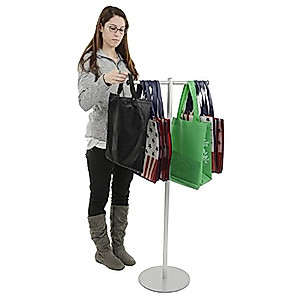 Displays2go Two-Way Straight Arm Garment Rack, Portable- Aluminum