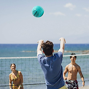 Runleaps Volleyball, Waterproof Indoor Outdoor Volleyball for Beach Game Gym Training (Official Size 5, Blue)