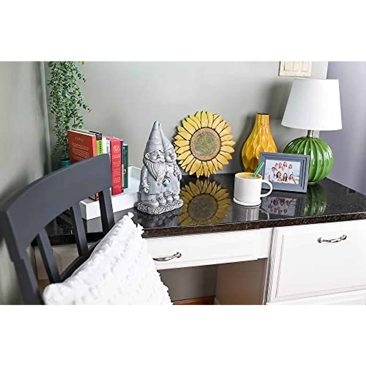 NAT & Jules Married Gnome Couple Aged Cement Hue 12 inch Resin Garden Statue