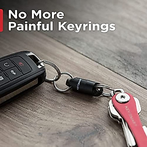 KeySmart MagConnect - Magnetic Quick Release Keychain Connector, Secure Pull-Apart Key Attachment Accessory (Black)