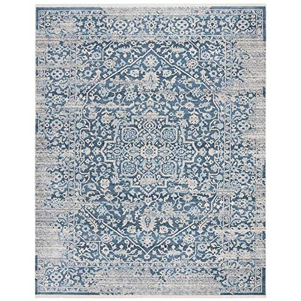 SAFAVIEH Vintage Persian Collection 8' x 10' Blue/Ivory VTP484M Traditional Oriental Distressed Area Rug