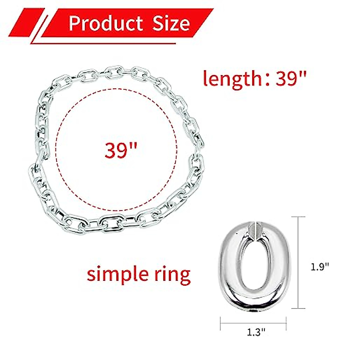 aaGlow Hip Hop Rapper Big Chunky Fake Silver Chains, Party Costume Plastic Jewelry Necklace decorations for Men Women (silver)