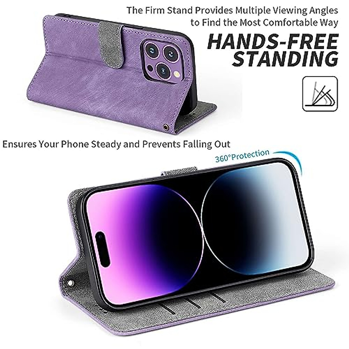 Case Compatible with Infinix Hot 20 5G X666 X666B,Case with Card Slot.Wallet Design,RFID Protection.Standable Flip Case Purple