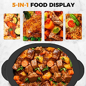 8 QT Electric Roaster Oven with Self-Basting Lid, Turkey Roaster Oven with Defrost Warm Function, Removable Pan and Rack, Black