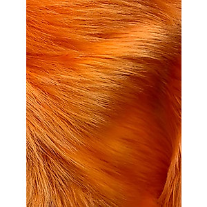 Sasha Orange 2 Inch Long Pile Soft Luxury Faux Fur Fabric Fursuit, Cosplay Costume, Photo Prop, Trim, Throw Pillow, Crafts