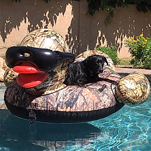 GAME 56794-BB Towable Tuff Duck, 6 Feet Wide, Holds Up to 400 Pounds Premium Inflatable, Giant, Mossy Oak