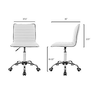 JUMMICO Office Chair Mid Back Task Chair Adjustable Home Computer Executive Desk Chair with 360° Swivel (White)