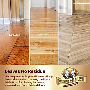 Parker & Bailey WOOD FLOOR CLEANER – Use on Hardwood, Laminated or Faux Finshed Floors. Shine Restorer Protector, Surface Cleaner House Cleaning Supplies Home Improvement, Natural Look, Cuts Grease