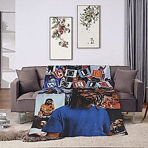 DanaJLessard Flannel Blanket J Rapper Cole Funny Throws Blanket Women Men Lightweight Super Soft Fleece Air Conditioning Blankets for All Season 60"x50"