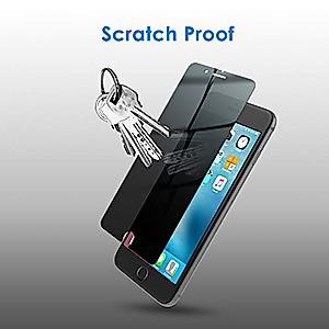 JETech Privacy Screen Protector for iPhone 8 Plus and iPhone 7 Plus, Anti-Spy Tempered Glass Film, 2-Pack