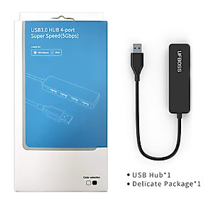 UFBOSS 4 Port USB 3.0 Hub, USB Hub for Laptop USB 3.0 Splitter with 1 Ft Long Cable