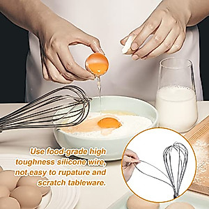 Ouddy Stainless Steel Whisk Set 8"+10"+12", Kitchen Whisk Balloon Whisks for Cooking Egg Beater Wire Wisk Wisking Tool for Blending Whisking Beating Stirring Baking