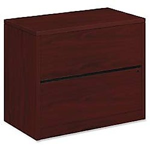 HON 10500 Series Lateral File, 2-Drawer, 29 1/2"H x 36"W x 20"D, Mahogany