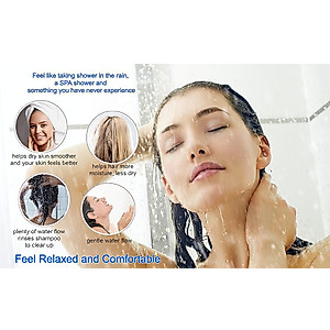 Ionic Shower Head High Pressure with Hose and Bracket, Mineral Balls Ionic Shower Head for Skin & Hair Health, Water Saving, Handheld 3 Modes Pressure Shower