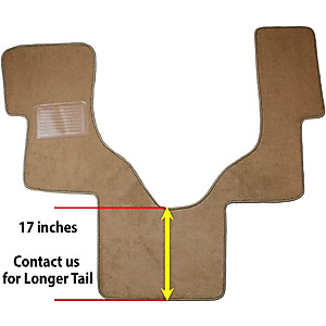 Auto Mat Store One-Piece Front Carpet Floor Mat with Serge Edges and Heel Pad Compatible with Ford E-Series/Econoline Vans (Beige/Tan)