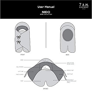 7AM Baby Car Seat Blanket - Multifunctional Car Seat Cover for Baby Boy & Girl, Winter Stroller & Car Seat Swaddle Blankets for Babies, Micro-Fleece & Plush Lined Warm Carseat Cover | Nido (Large)