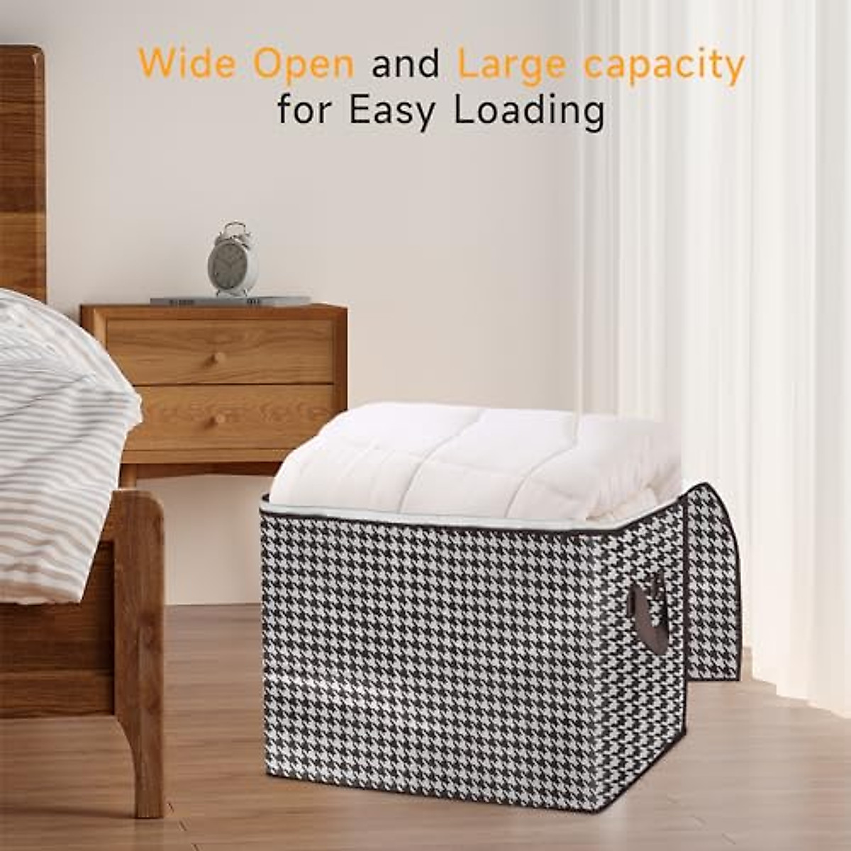 6 Pack Foldable Large Capacity Clothes Storage Bag Organizer for Comforters, Blankets, Bedding, Foldable with Sturdy Zipper and Handle 100L