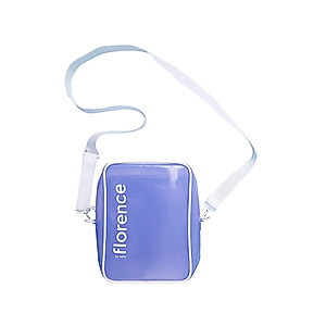florence by mills Convertible Crossbody Cosmetic Bag, Clear Puple,Removable Adjustable Strap