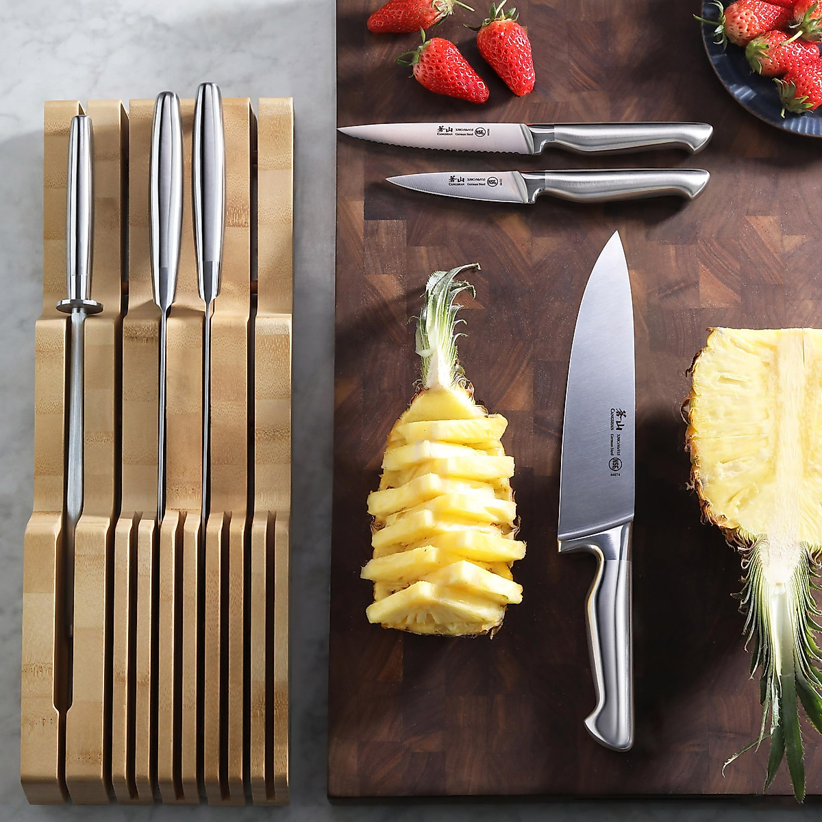 Cangshan Sanford Series 1027167 German Steel 7-Piece Knife In Drawer Set